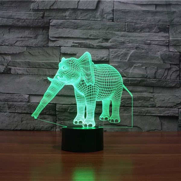 3D Hologram Elephant LED Lamp - ZenShopWorld