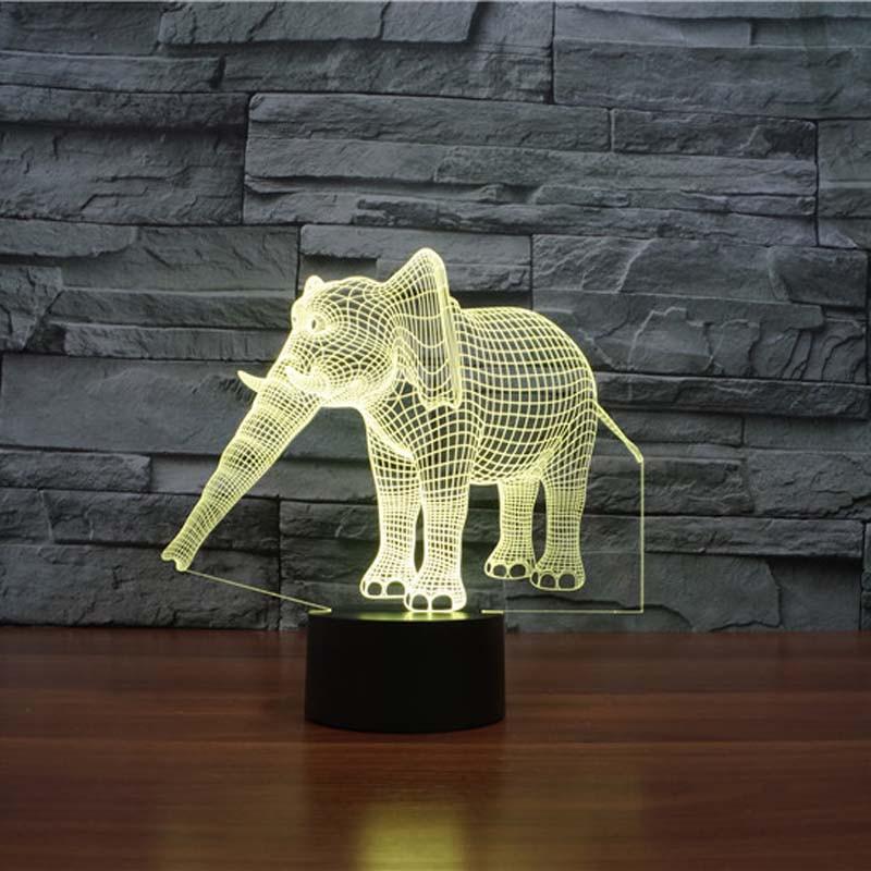 3D Hologram Elephant LED Lamp - ZenShopWorld